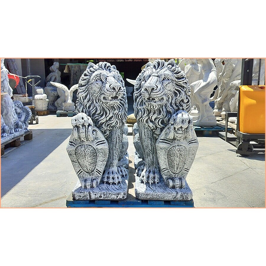 Set doua statuete lei mari cu blazon, model S1 - eMAG.ro