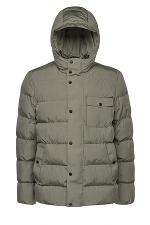 Geox, Geaca matlasata cu buzunare cu capsa, Kaki, 52 - eMAG.ro