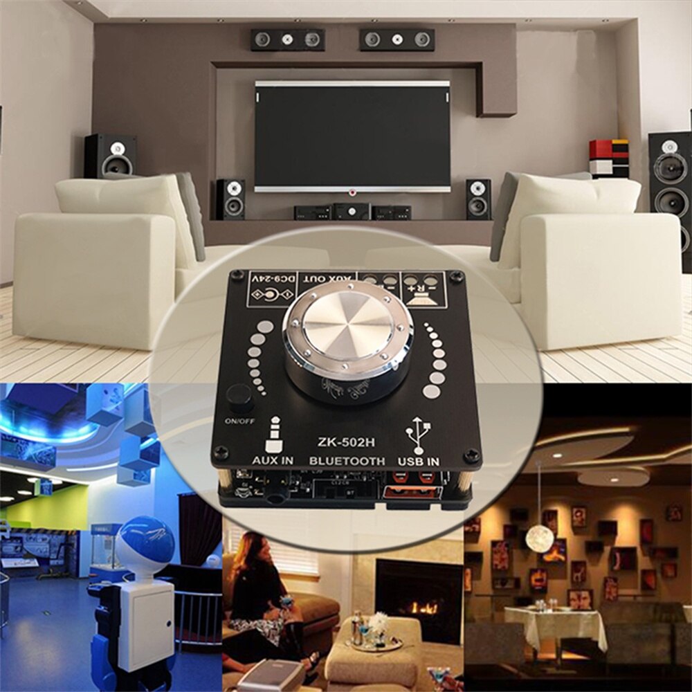 Kit modul amplificator 2 x 50W, REDKID®, ZK-502M, 9-24V/3A, Hifi ...