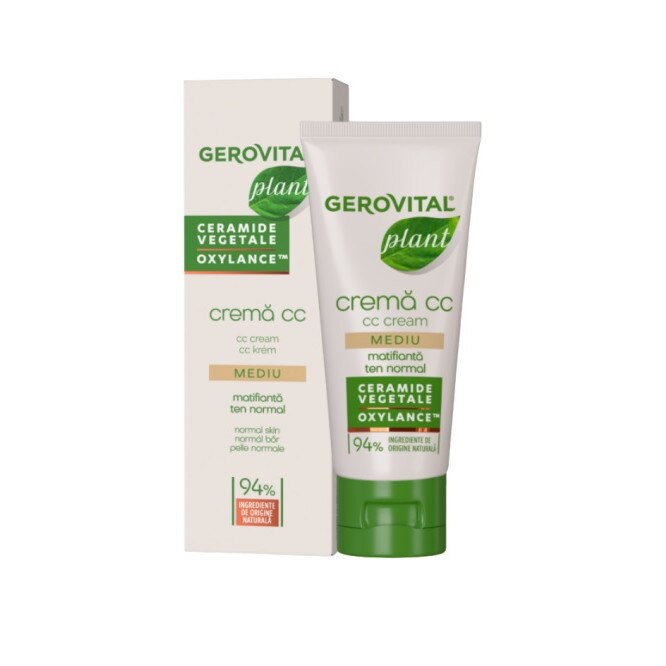 Crema CC Matifianta Nuanta Mediu cu Ceramide Vegetale, 30 ml, Gerovital ...