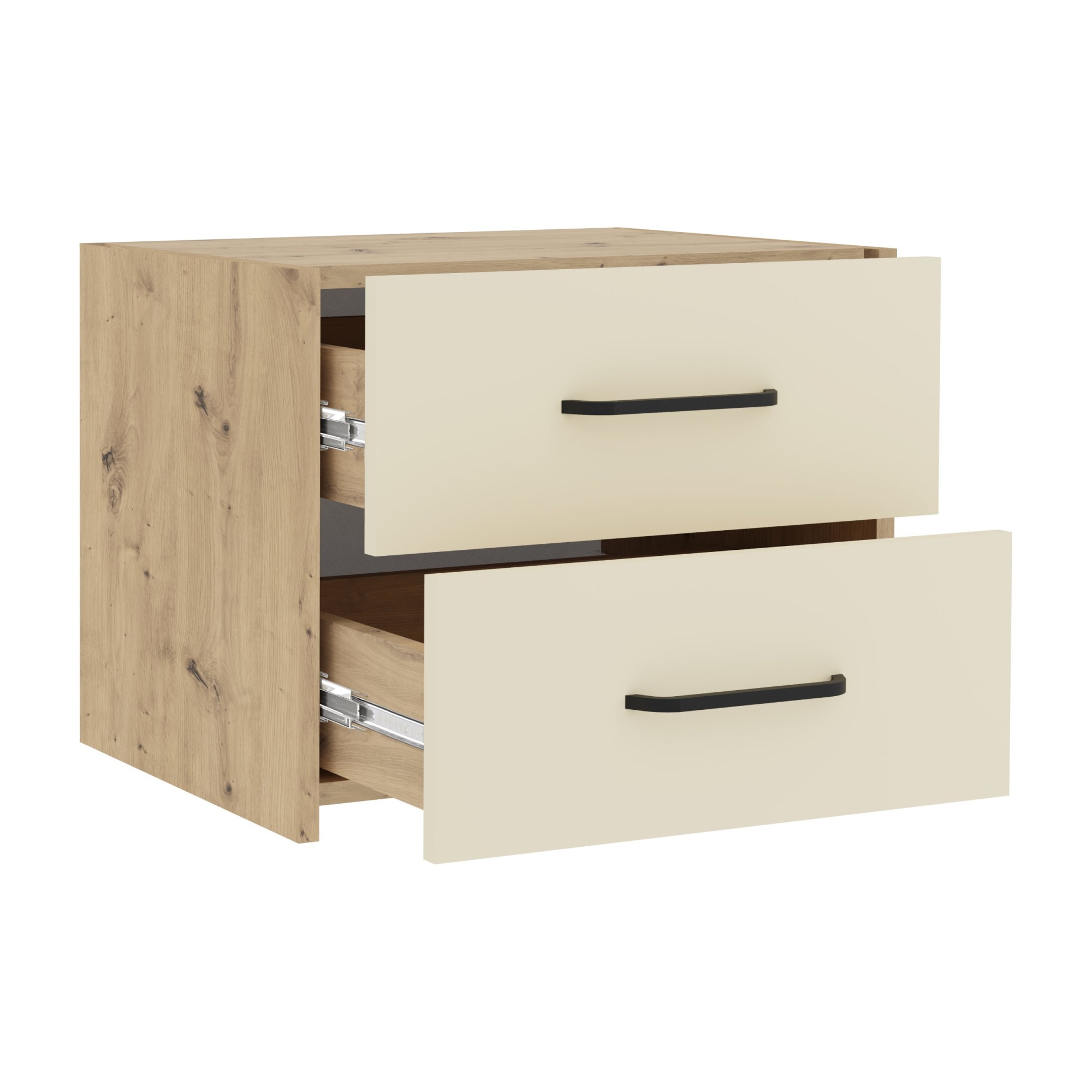 Set dormitor haaus Malmo V1, Pat 200 x 140 cm, Stejar Artisan/Argila ...