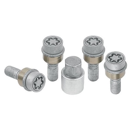 Set suruburi antifurt roti SICUSTAR, M14 x 1.50 x 58, hexagon, cheie 17 ...