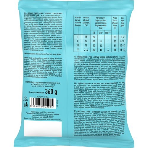 Drojdie Turbo X-Pure 21,3%, 100L BROWIN (403106) - eMAG.ro