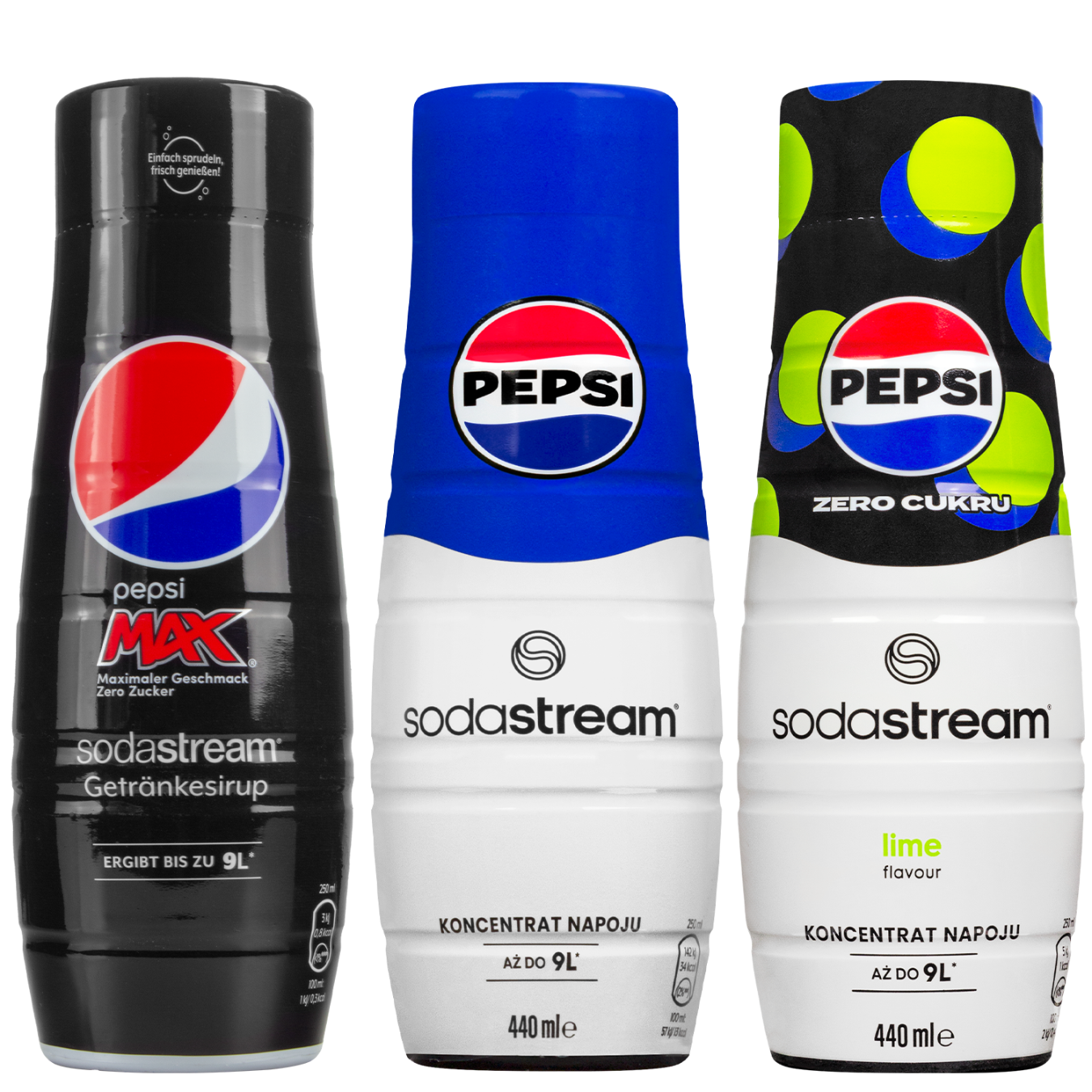 Szirup SodaStream Pepsi, Pepsi Max Zero, Pepsi Max Zero Lime 440ml, 3db ...