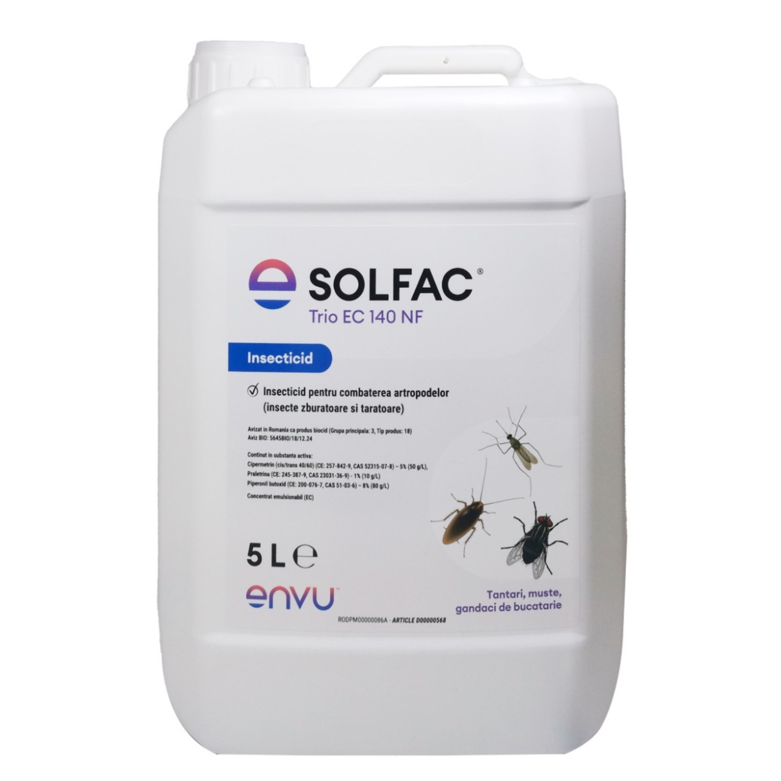 Insecticid pentru tantari, capuse, plosnite, muste, Solfac Trio EC 140 ...