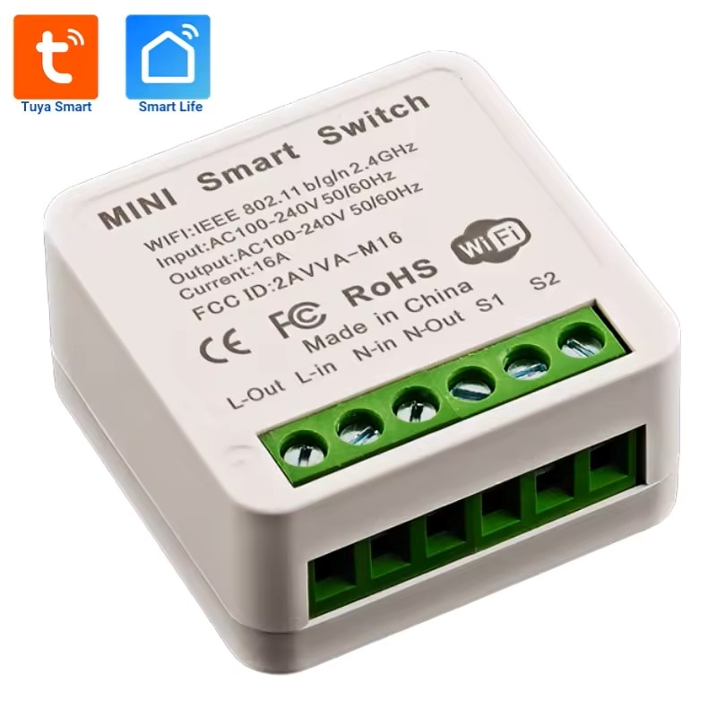 WiFi Smart Relay, Tuya, Smart Life, Съвместим с Amazon Alexa, Google ...