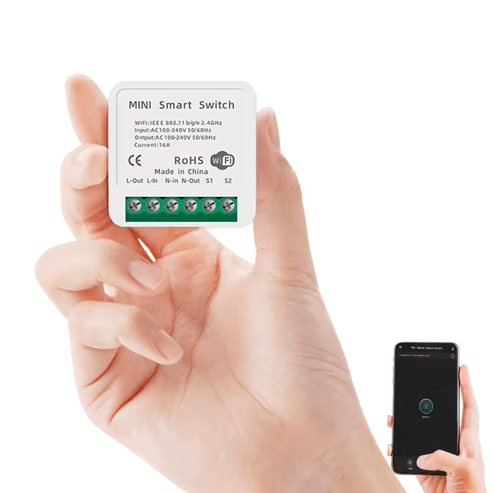 WiFi Smart Relay, Tuya, Smart Life, Съвместим с Amazon Alexa, Google ...