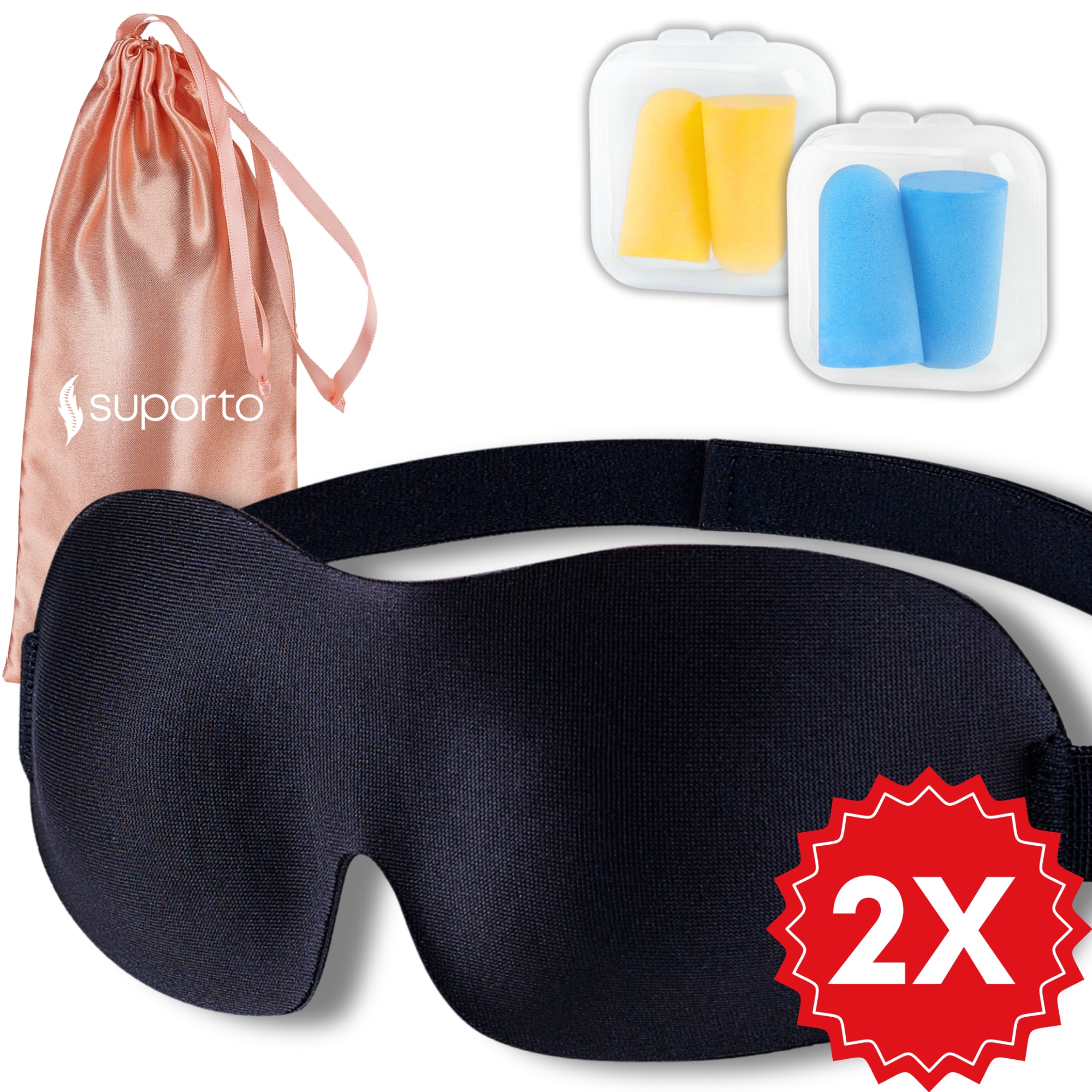 Set 2x Masti de dormit Suporto, design 3D fara presiune pe ochi ...