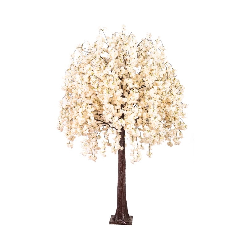 Copac artificial Marhome, cires cu flori atarnatoare, crem, 280cm, set ...