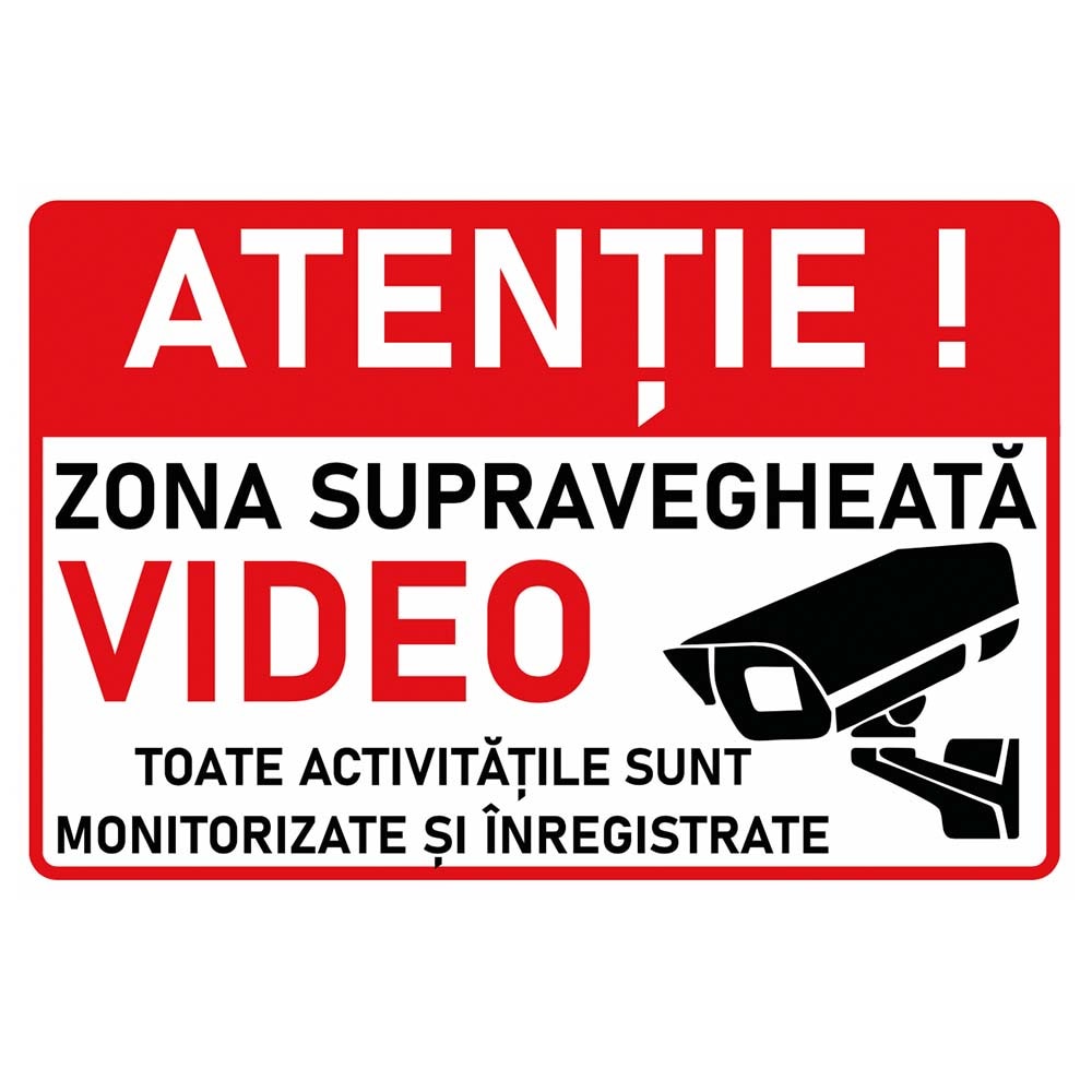 Indicator, Intelli®, Supraveghere Video, Placa PVC grosime 3mm ...