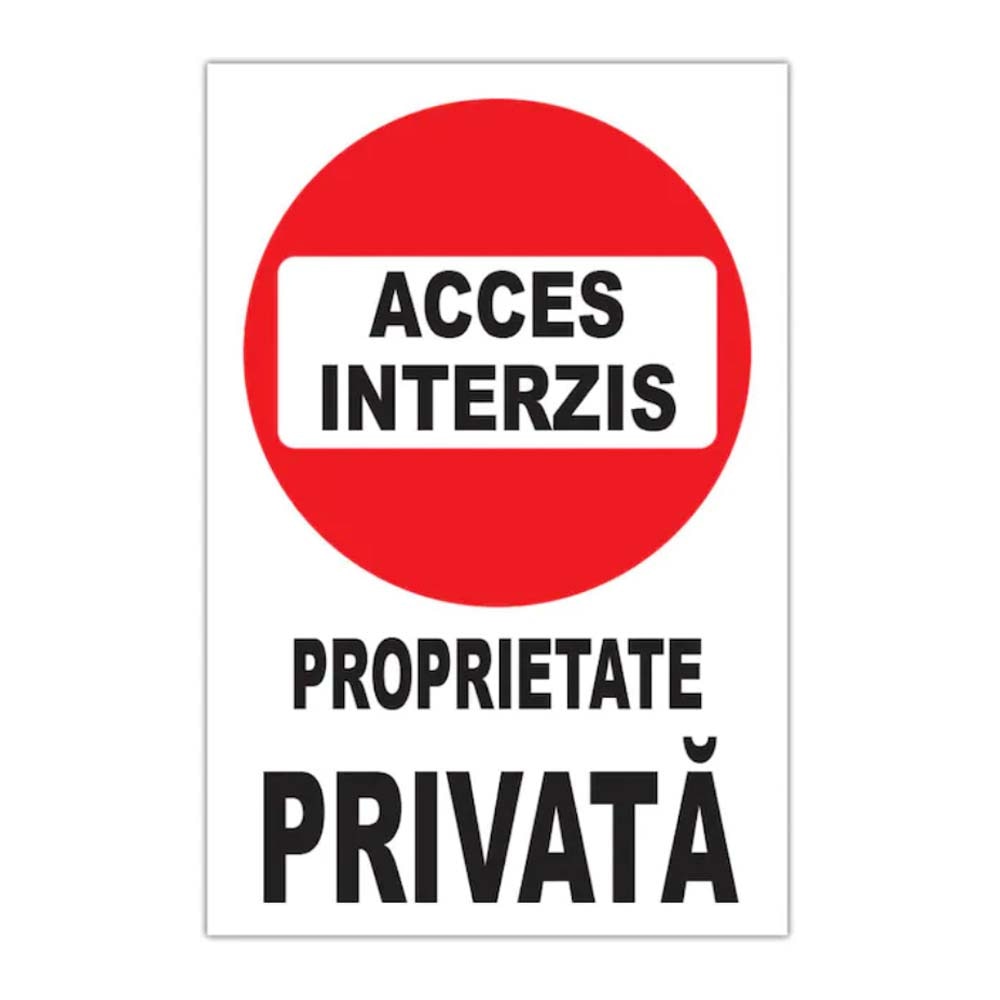 Indicator, Intelli®, Acces Interzis, Placa PVC grosime 3mm, Prevazut cu ...