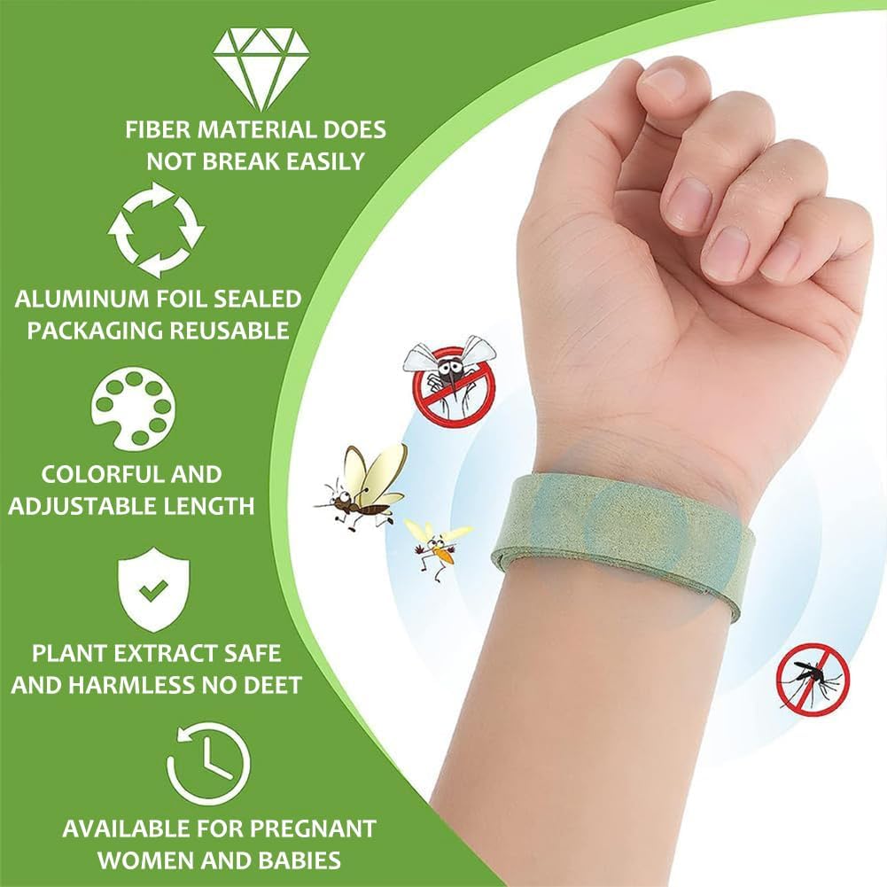 Set 5 Bratara anti-tantari si insecte, JENUOS®, Efect Repelent pana la ...