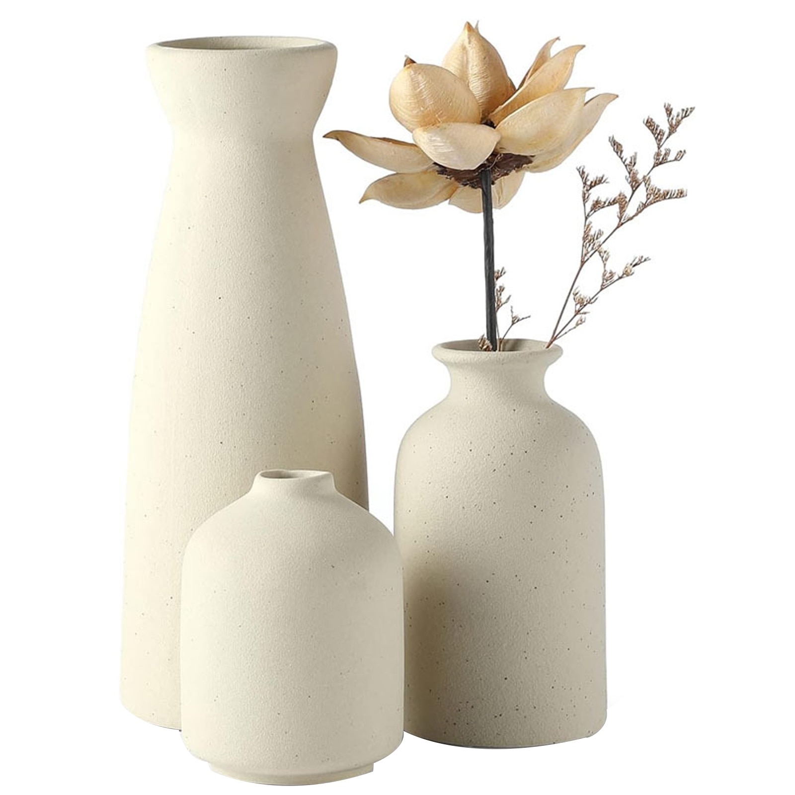 Set 3 vaze, SINBINTA, Ceramica, De mici dimensiuni, Simplu si elegant ...