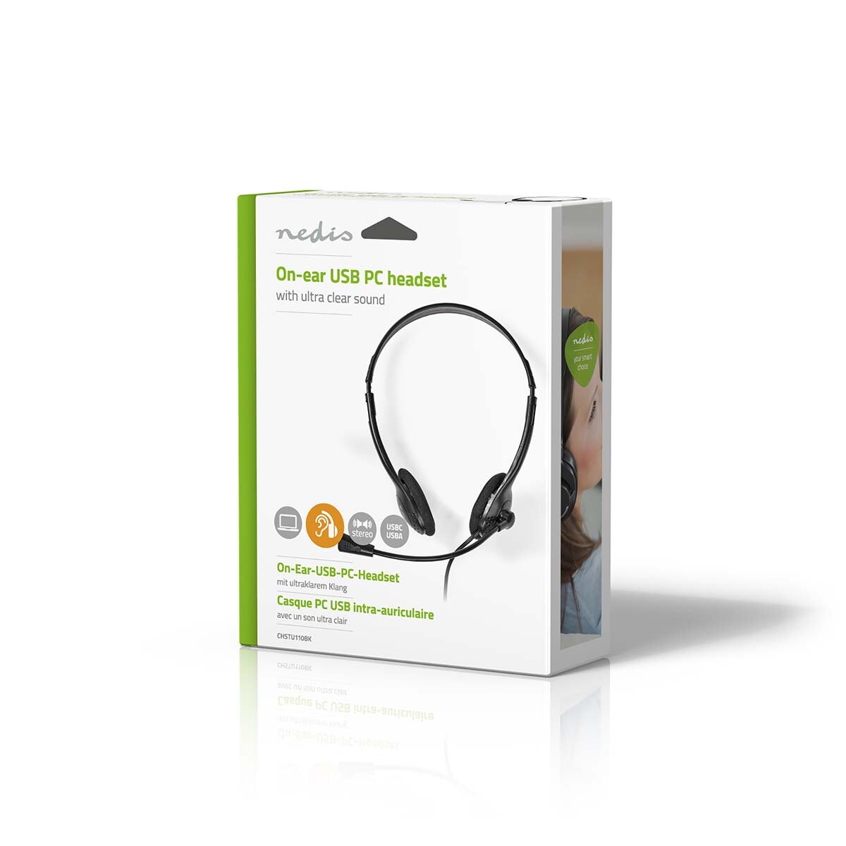 Casti pentru PC cu microfon, Stereo, On-ear, Conector USB Type-A / USB ...