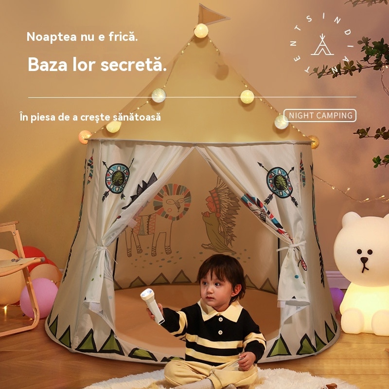 Cort pentru copii, tip Iurta Indiana, pentru interior si exterior - eMAG.ro