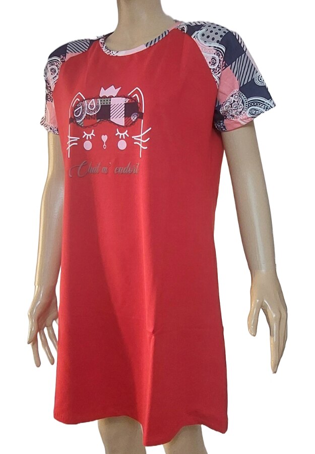 Camasa de Casa / Noapte Uramag, 100% Bumbac, Rosu aprins, XL - eMAG.ro