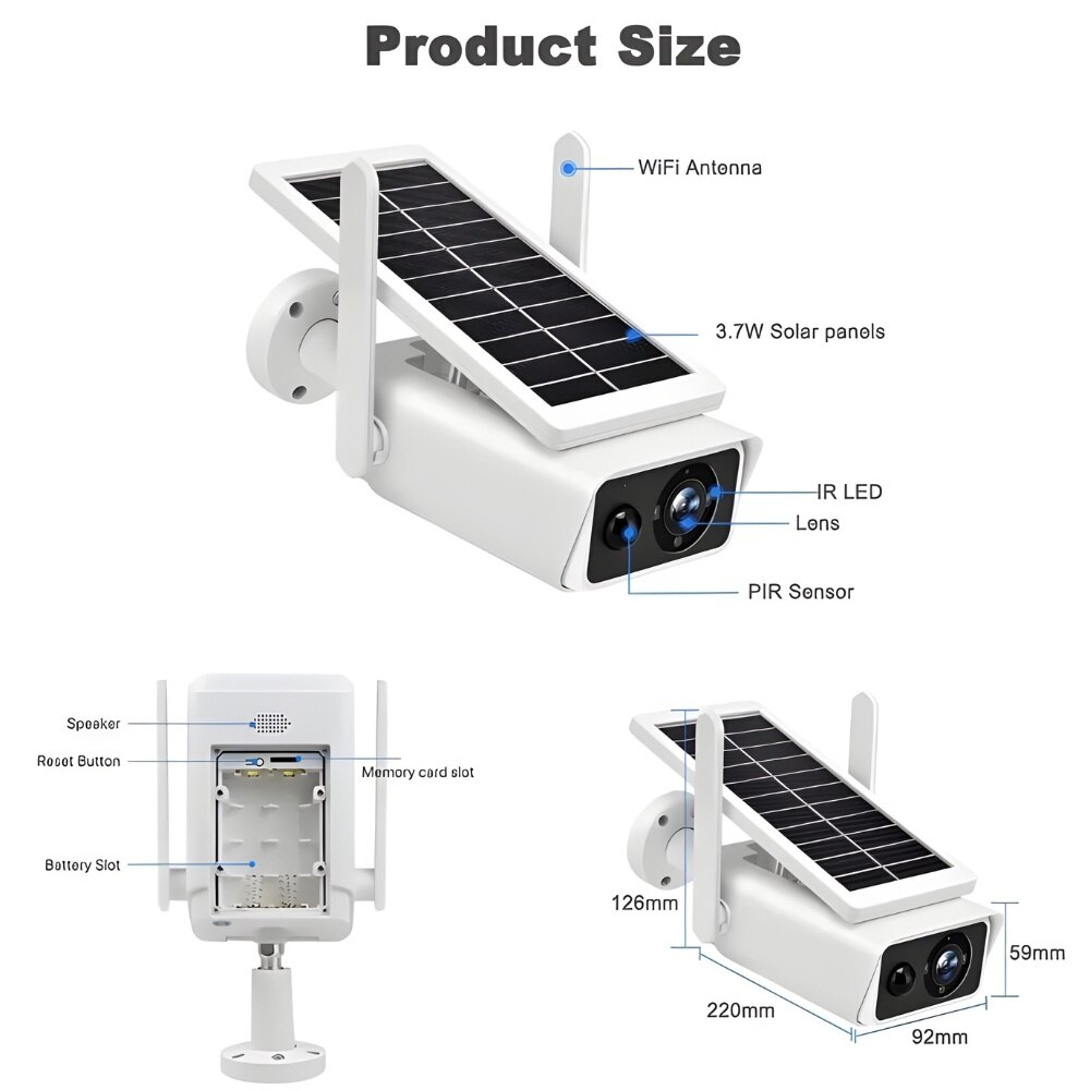 Камера за наблюдение Icsee 4mp соларна Wi Fi бяла Emag Bg