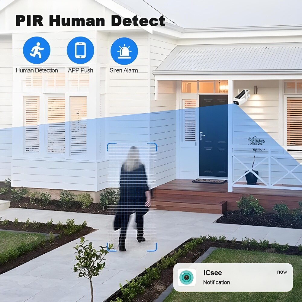 Камера за наблюдение Icsee 4mp соларна Wi Fi бяла Emag Bg