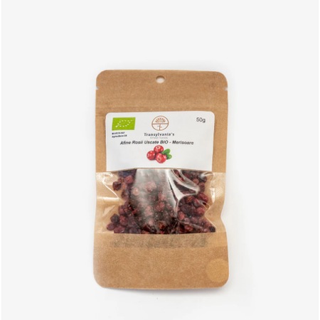 Afine rosii (Merisoare) uscate BIO, 50g, Transylvania's Finest Foods ...