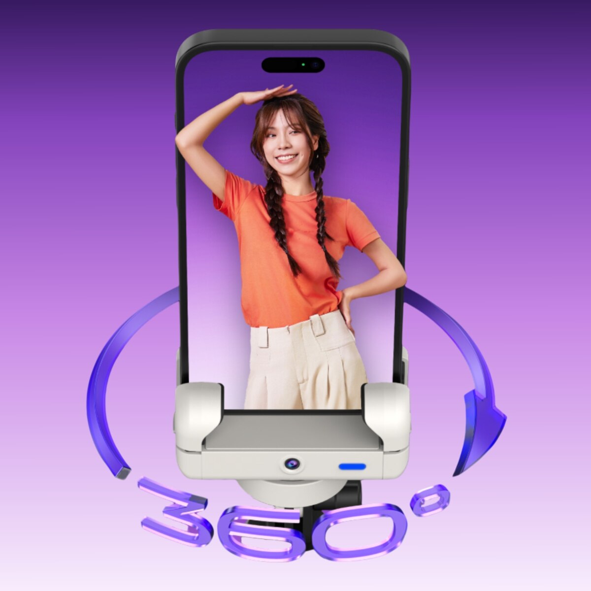 Sistem de Stabilizare Gimbal Aochuan SMART M1 PRO, D6728, tip selfie-stick, Content Creator ...