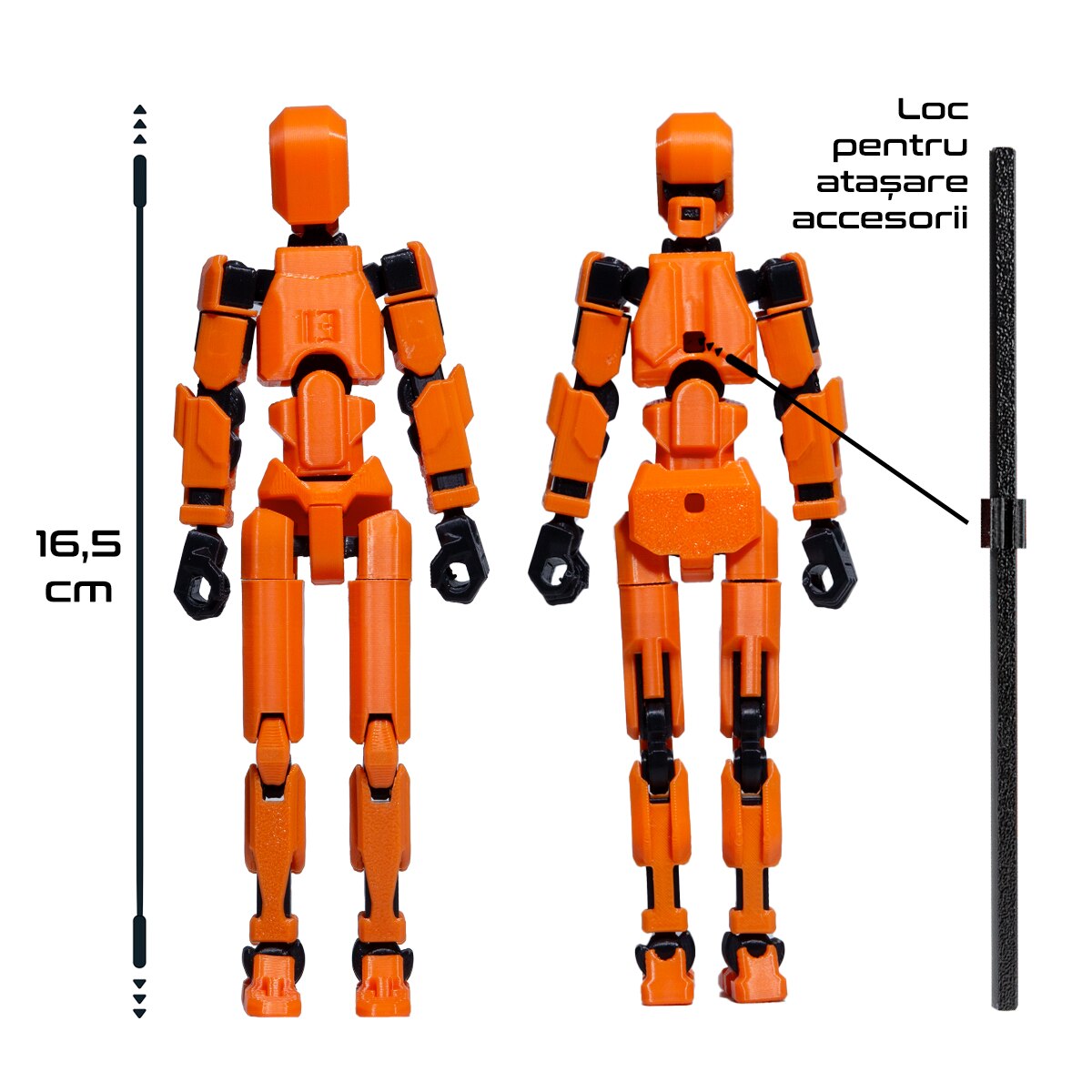Robot figurina cu articulatii R13, mediu, 16, 5cm, imprimat 3D ...