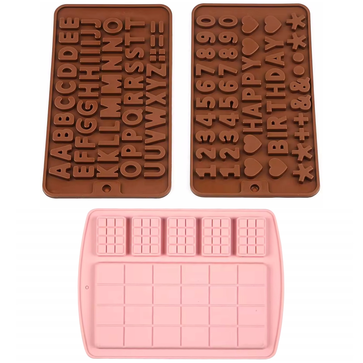 Set 3 bucati Forme Silicon Litere si Cifre, pentru Ciocolata de Casa ...