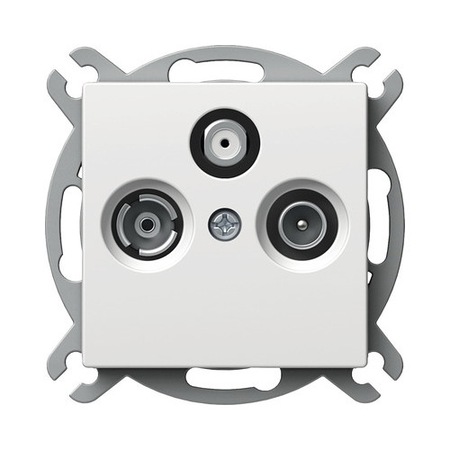 Priza Tv + R + Sat Simpla Tem Logiq 3db, Alba - eMAG.ro