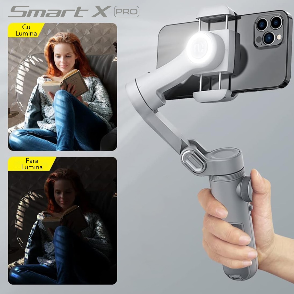 Sistem de Stabilizare Gimbal Aochuan SMART X PRO, D6731, cu 3 axe ...