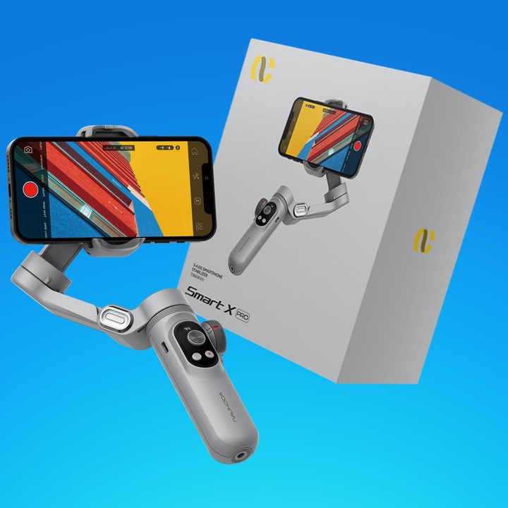 Sistem de Stabilizare Gimbal Aochuan SMART X PRO, D6731, cu 3 axe ...