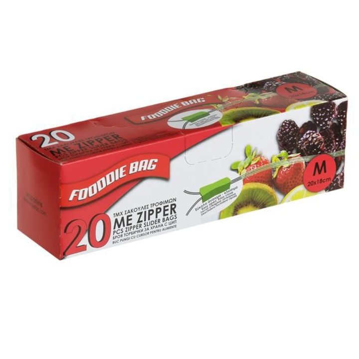 Pungi pentru Alimente cu Zipper, 18 x 20 cm, 20 buc - eMAG.ro