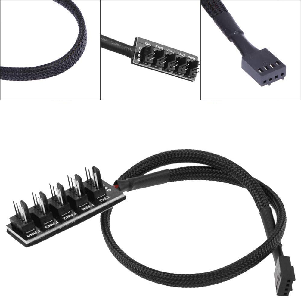 Hub ventilator PWM cu 4 pini, conector cu 4 pini pentru ventilator CPU ...