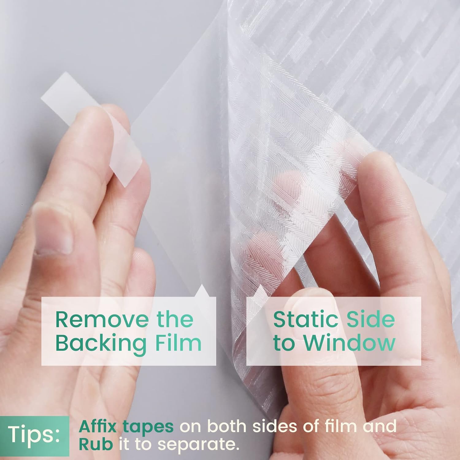 Фолио за прозорци Rabbitgoo Privacy, самозалепващо се, 44,5 x 200, модел с успоредни линии - eMAG.bg