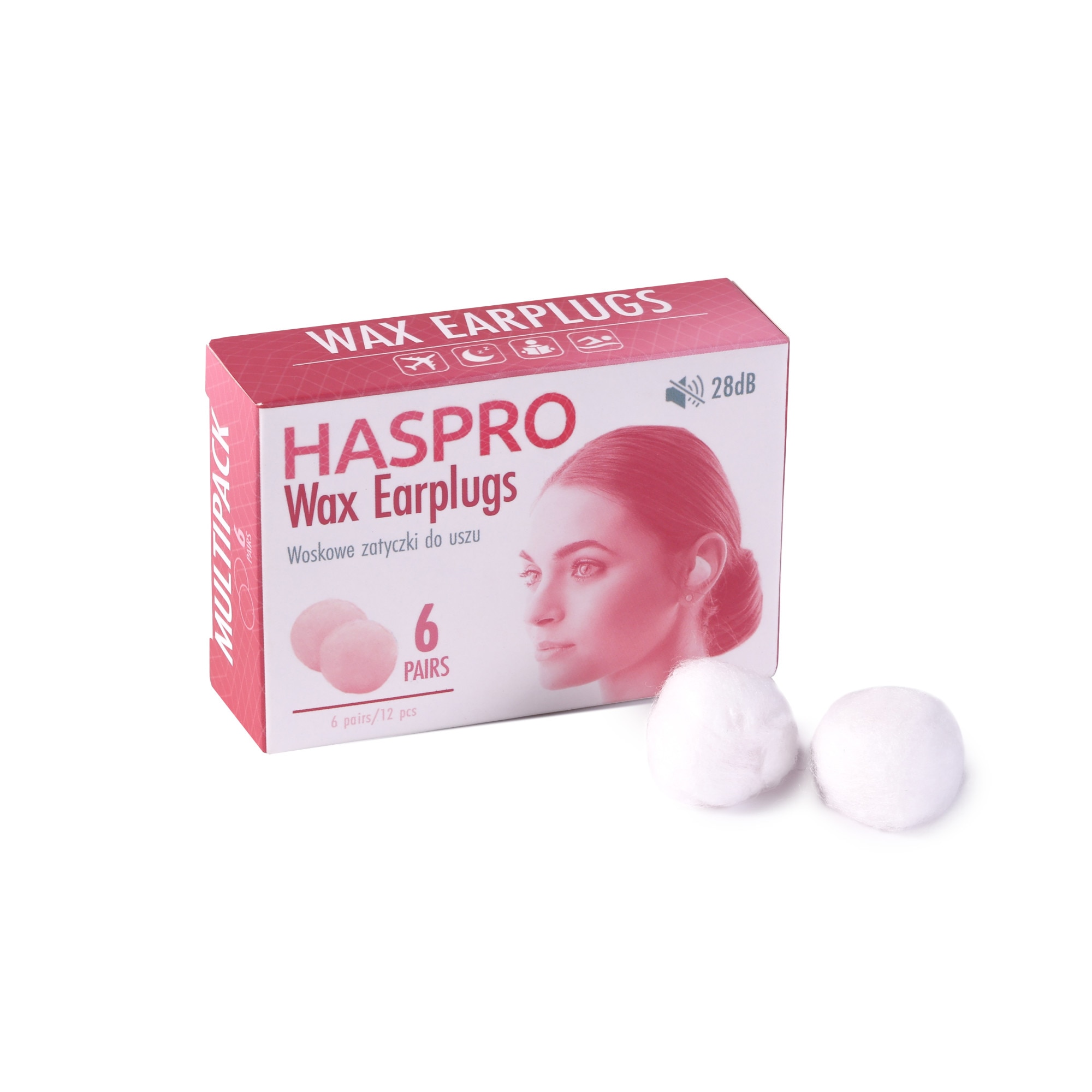 Set 12 dopuri de urechi Haspro Wax din ceara, impotriva zgomutului ...