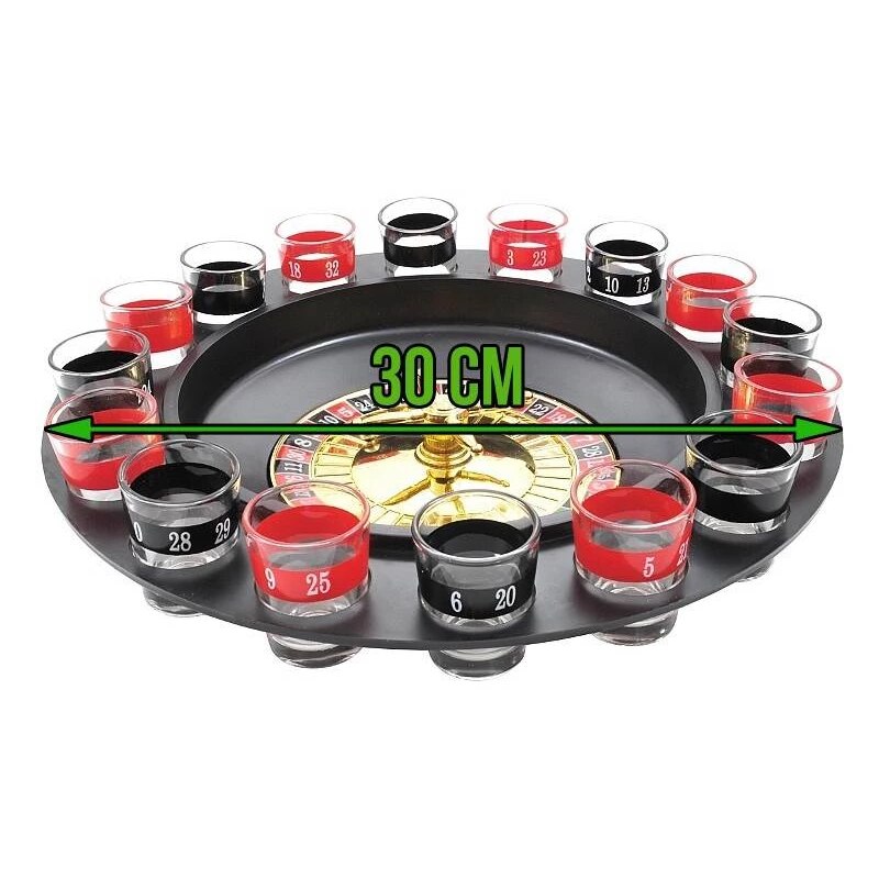 Ruleta cu shot-uri, OTIMO, 16 pahare, rosu/negru - eMAG.ro
