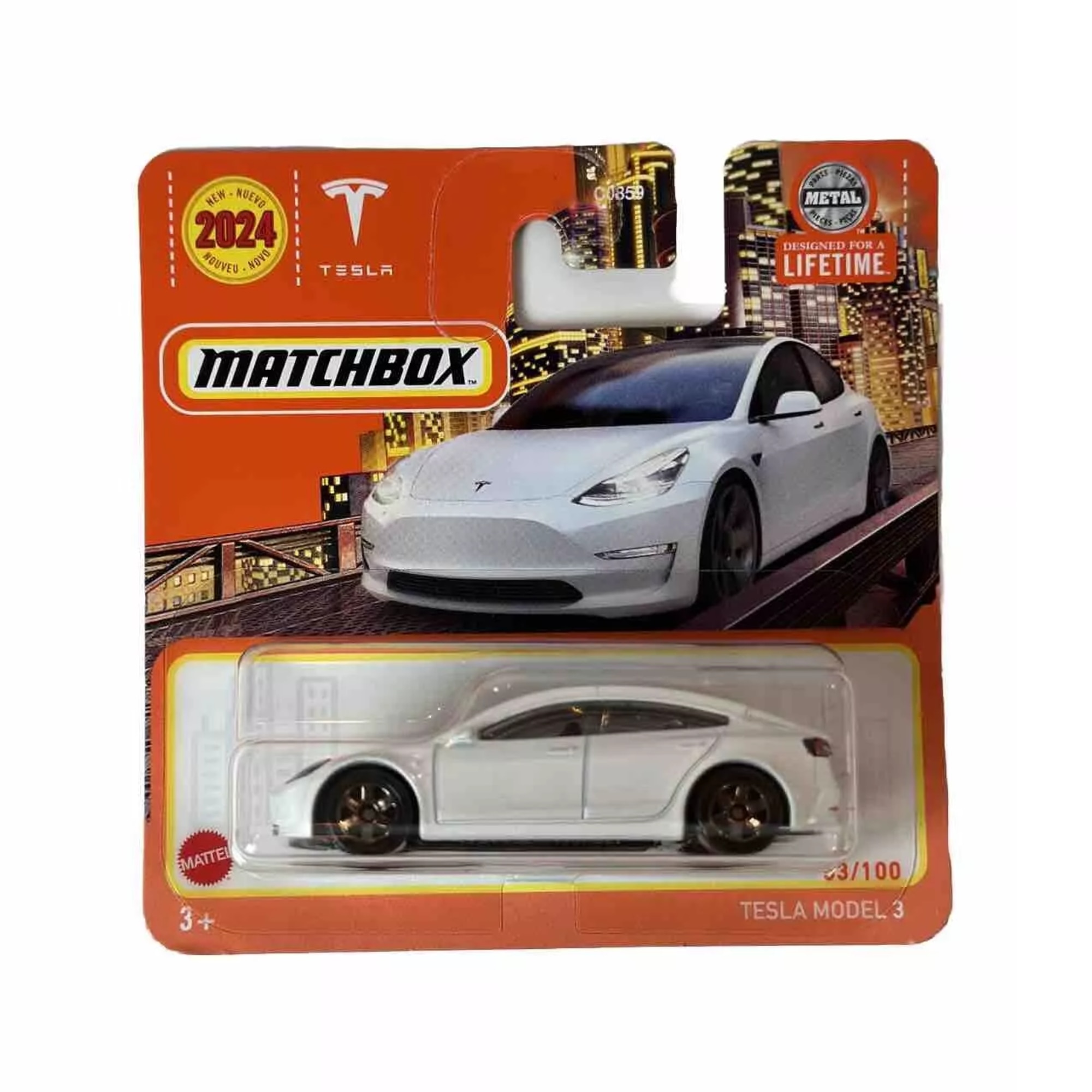 Masinuta Matchbox Tesla Model 3, alb, 1:64 - eMAG.ro