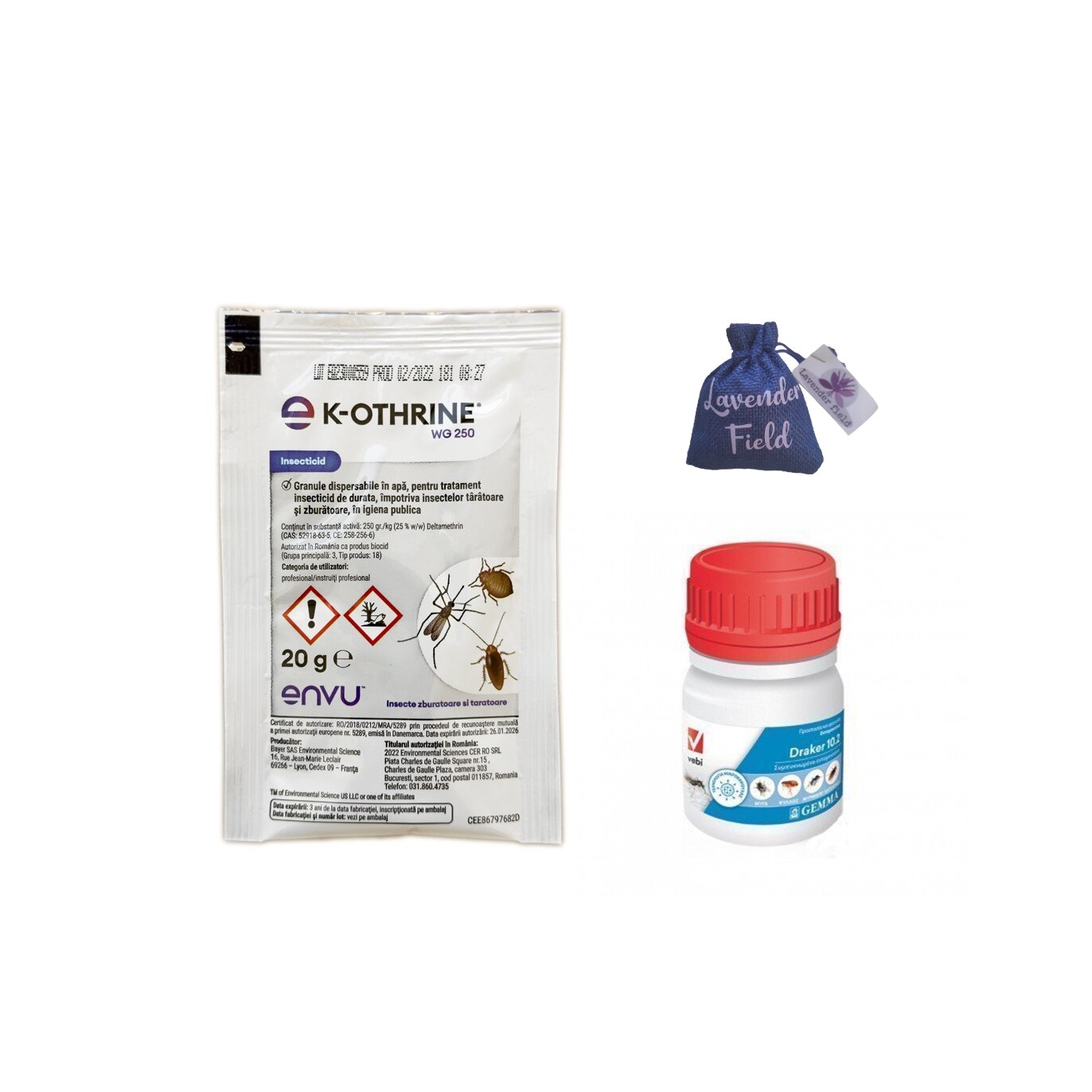 Insecticid K-othrine Wg 20 gr si Draker 50 ml si sac lavanda LF 10 gr ...