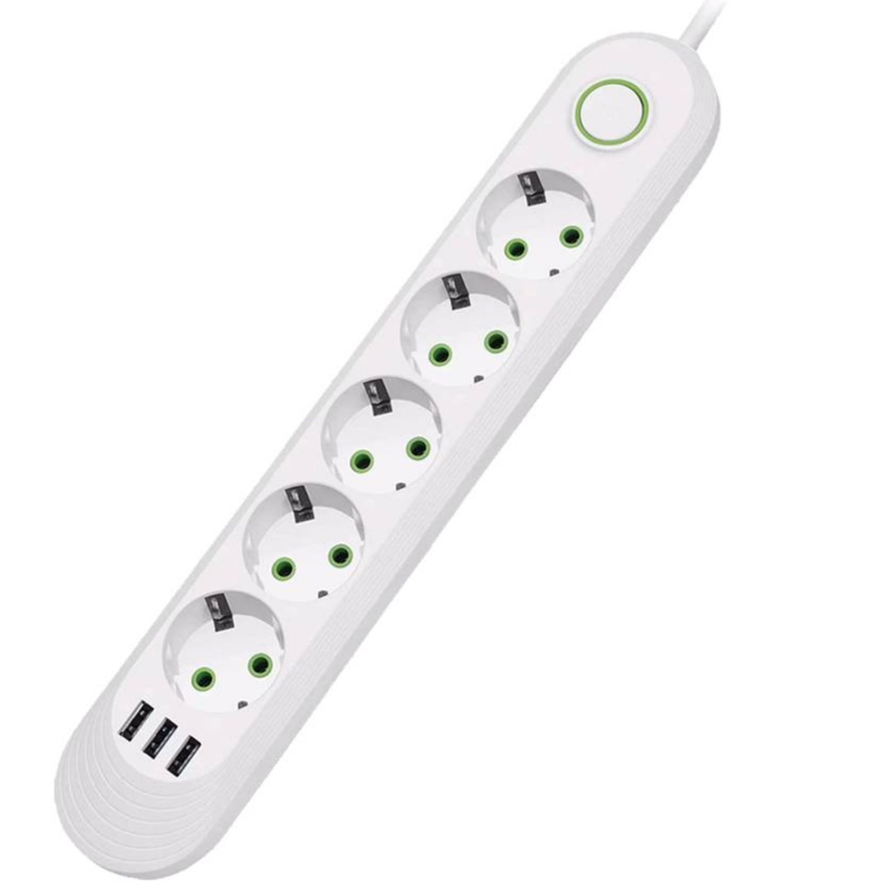 Prelungitor 5 prize, 3 metri, 3 x USB, Priza multipla 220 V cu mufe USB ...
