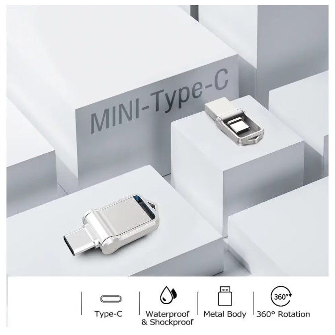 Stick Memorie USB, 1TB/1000GB, USB Type C, Gri, negru - eMAG.ro
