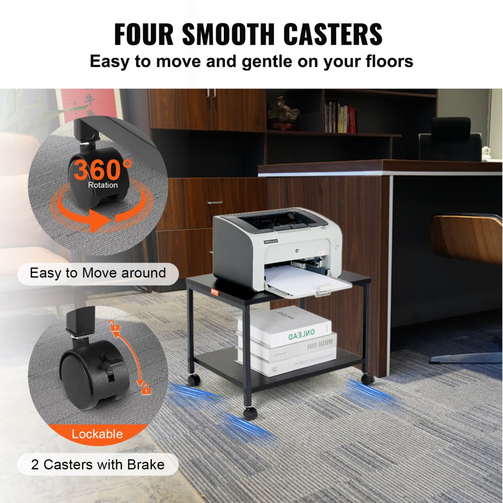 Suport Mobil pentru Imprimanta, 2 Niveluri, 34 x 48 x 34 cm, Capacitate ...