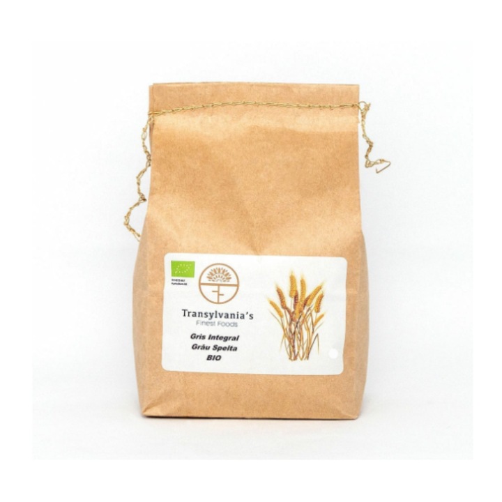Gris integral din grau spelta BIO, 5kg, Transylvania's Finest Foods ...