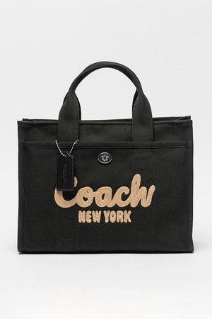 Coach, Geanta tote din material textil cu logo brodat Cargo, Negru ...