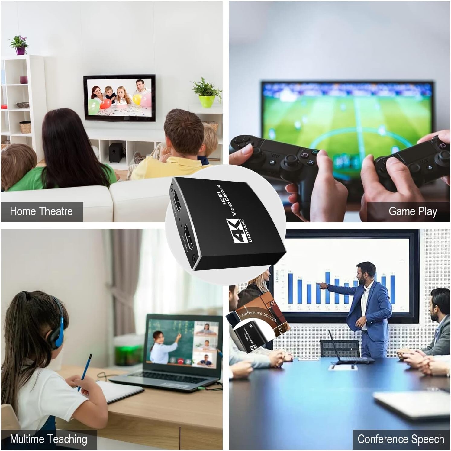 Placa de captura audio video 4K, Excitat®, HDMI USB 3.0, Full HD 1080P ...