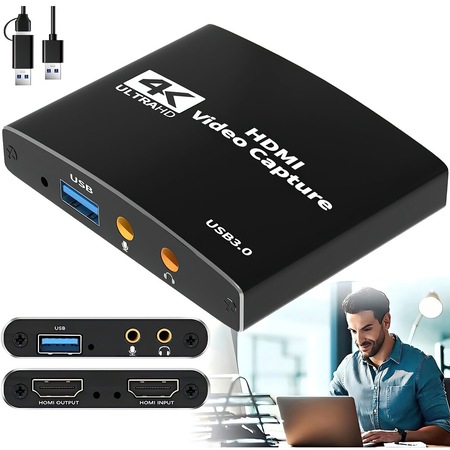 Placa de captura audio video 4K, Excitat®, HDMI USB 3.0, Full HD 1080P ...