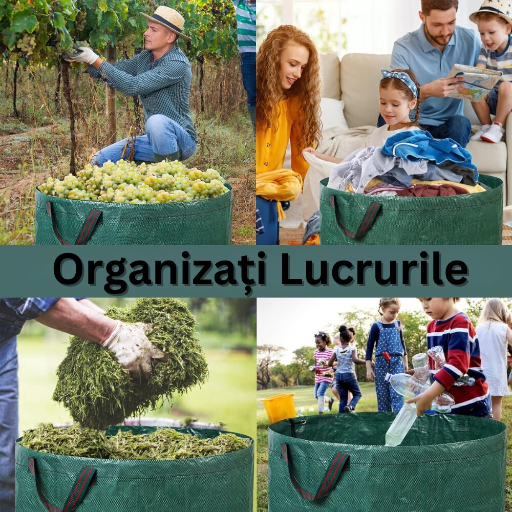 Cos pentru Gradina Velixo®, cu Manere Transport, Pliabil, Reutilizabil ...