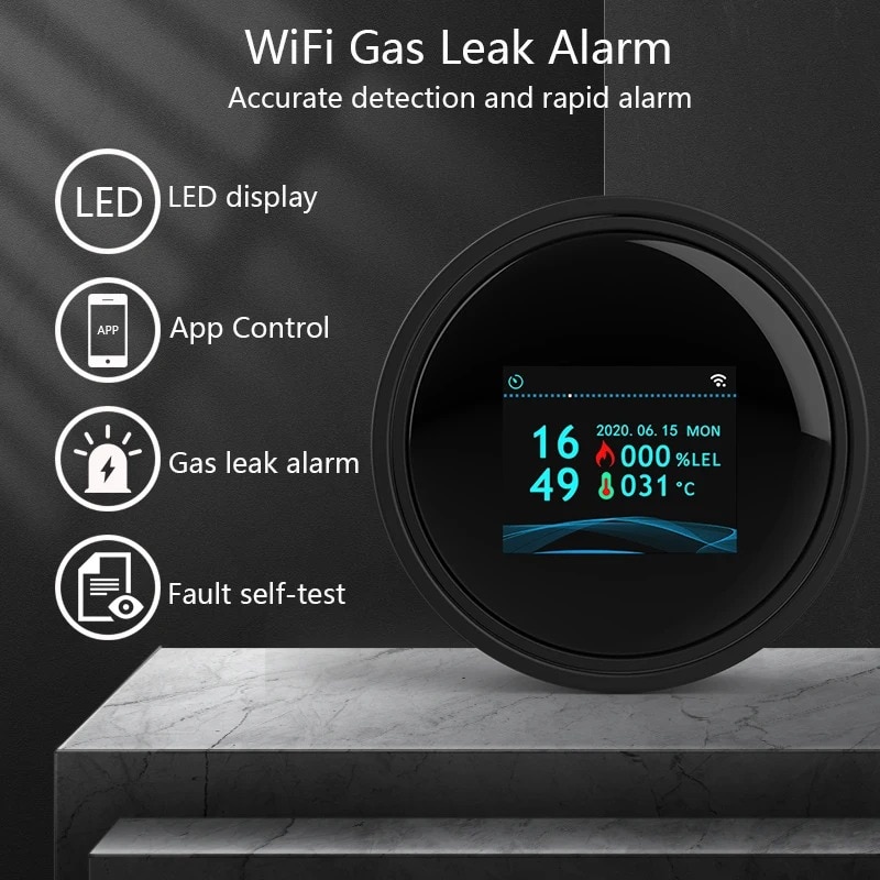 Senzor detector de Gaz, Smart, Wireless, pentru Detectie scurgere de ...