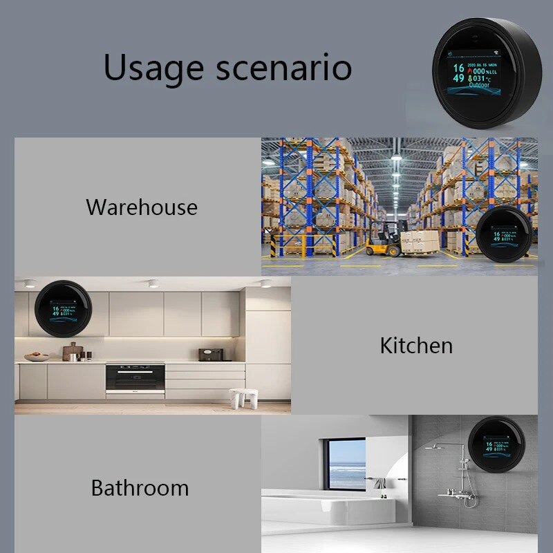 Senzor detector de Gaz, Smart, Wireless, pentru Detectie scurgere de ...