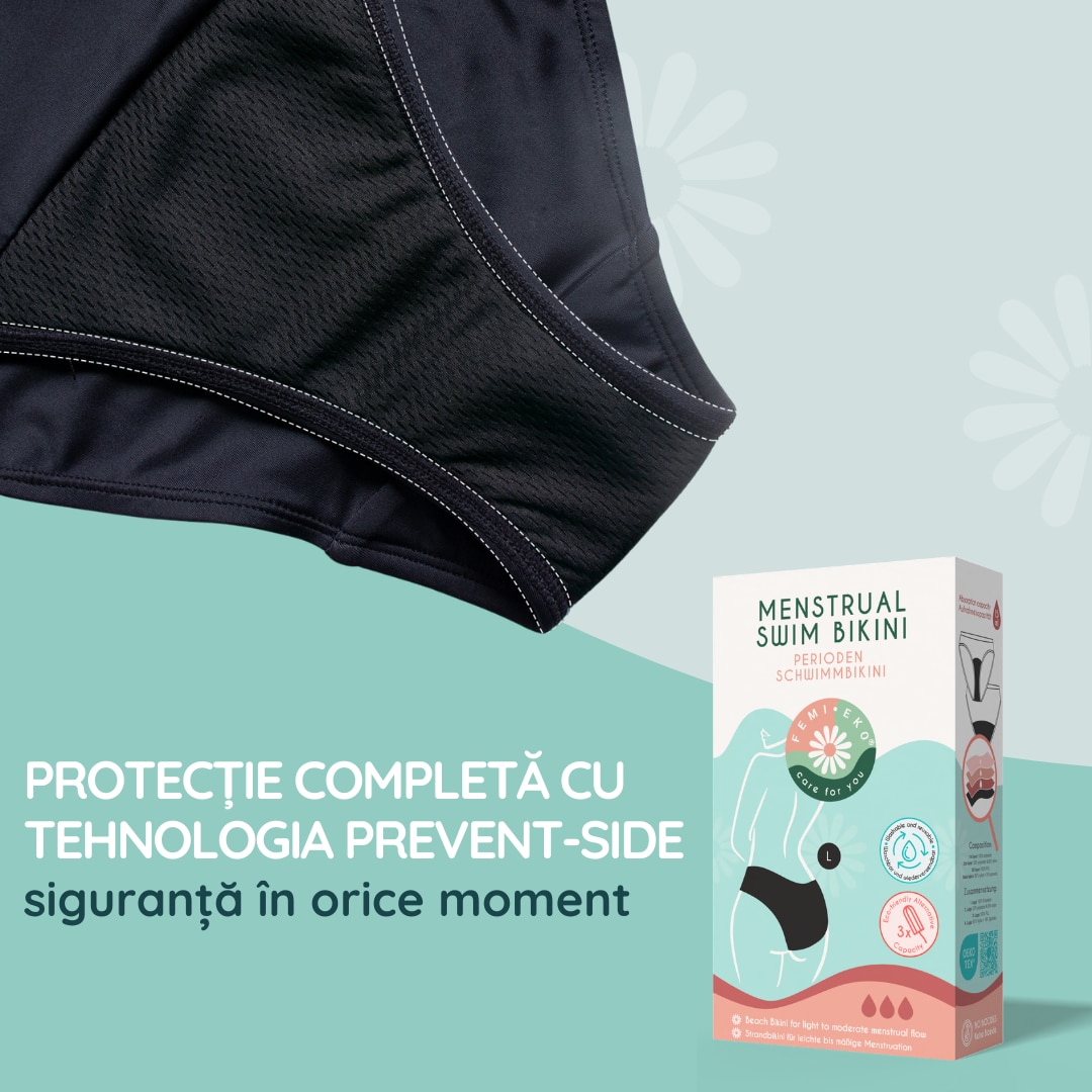 Slip menstrual pentru inot FemiEko, model Maja, 4 straturi protectoare ...