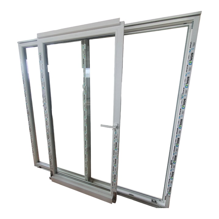 Usa culisanta 220 x 200 cm, Termopan PVC alb, 6 camere izolatie ...