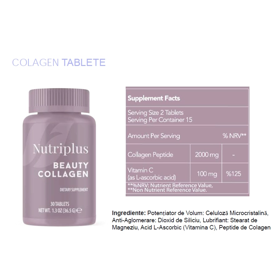 Supliment alimentar Beauty Collagen Nutriplus, Farmasi, pentru piele ...