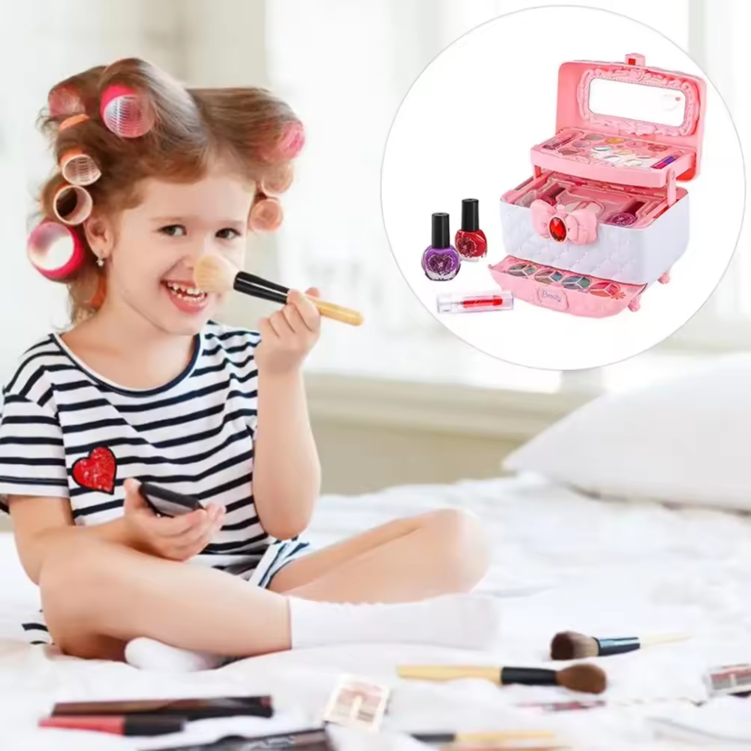 Trusa de machiaj pentru copii, Set Make-Up Simply Joy, cu 40 de ...